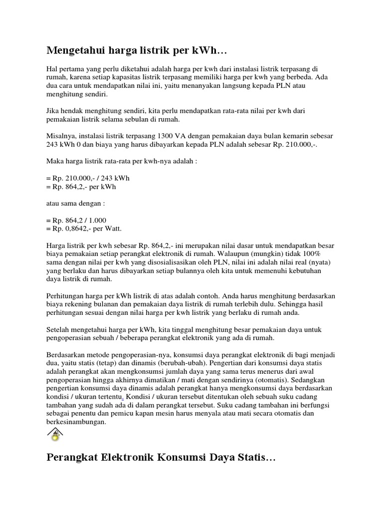 Rumus Menghitung KWH Pemakaian Listrik PDF, 40% OFF