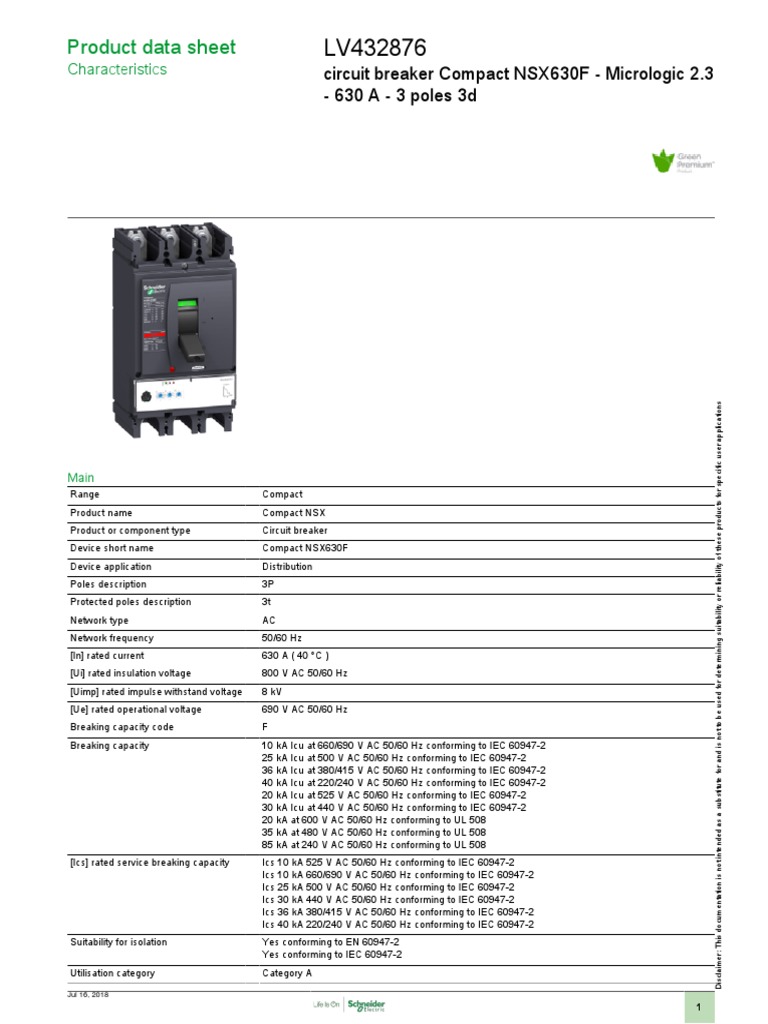 Compact NSX LV432876 | PDF | Hertz | Electric Power Distribution