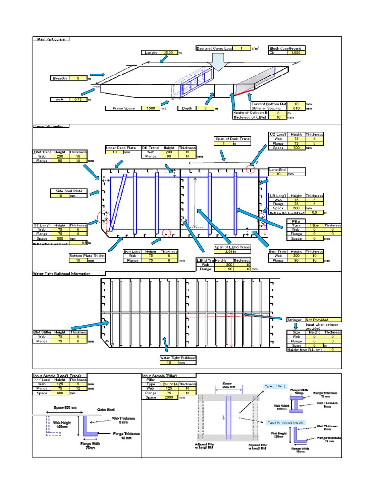 25m Floating Pontoon Whaft - Scantling Calculation | PDF