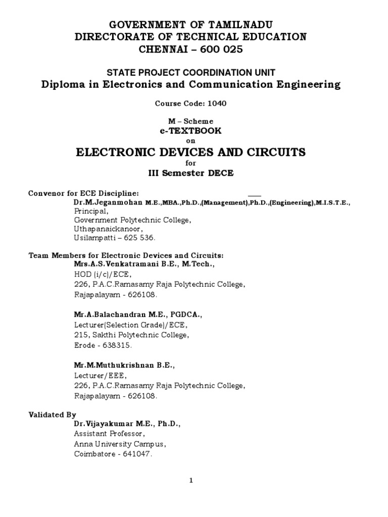 Electronic Devices Circuits Pdf Pdf Bipolar Junction Transistor