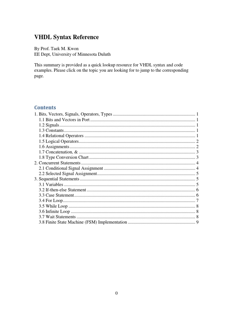 VHDL Relational Operators Overview | PDF | Control Flow | Vhdl