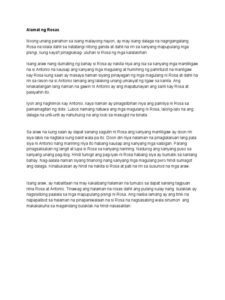Ang Alamat NG Rosas PDF | PDF