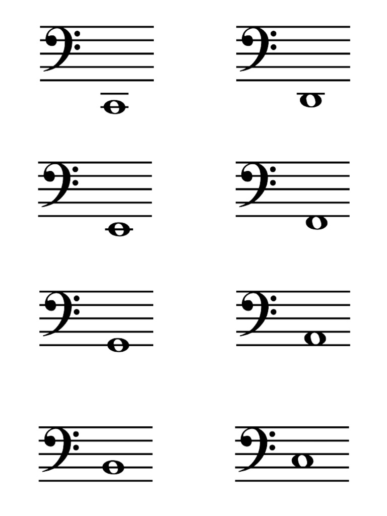 Bass Clef Natural Notes C2 - C4 | PDF