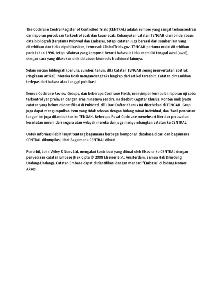 The Cochrane Central Register of Controlled Trials | PDF