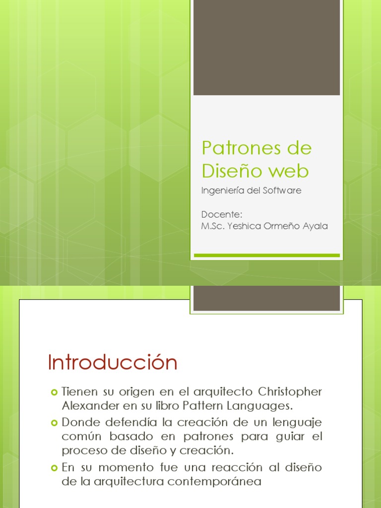 Patrones de Diseño Web | Patrón de diseño de software | Red mundial