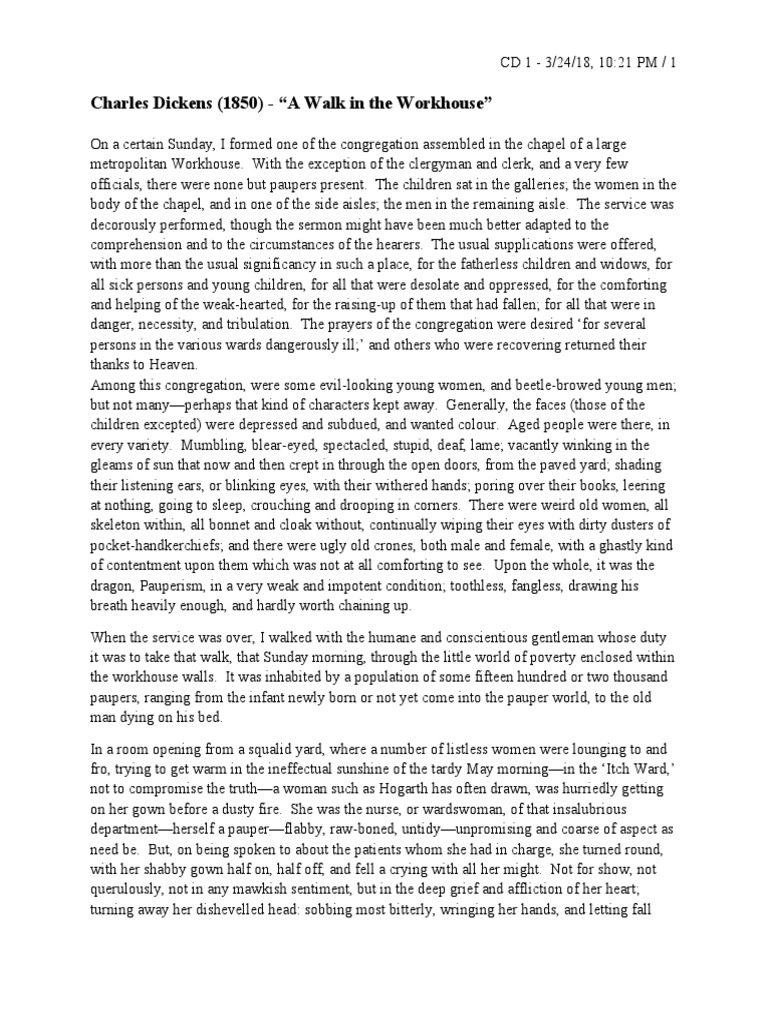 Dickens' Insight: Life in the Workhouse | PDF | Religion & Spirituality