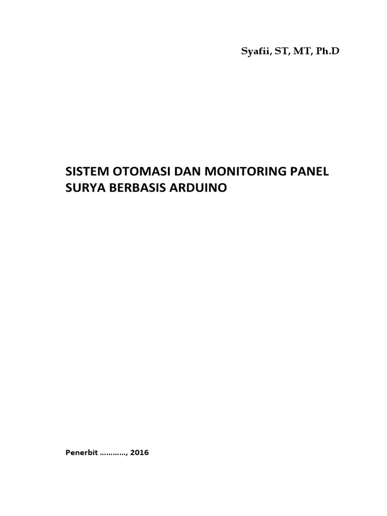 Sistem Kendali Dan Monitoring Panel Surya Berbasis Arduino | PDF