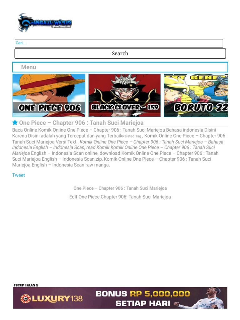 One Piece - Chapter 906 - Tanah Suci Mariejoa PDF | PDF