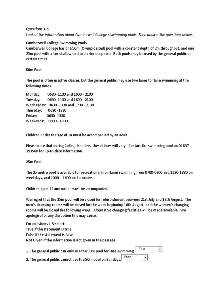 Reading Comprehension IELTS | PDF | Nicolaus Copernicus | Swimming (Sport)