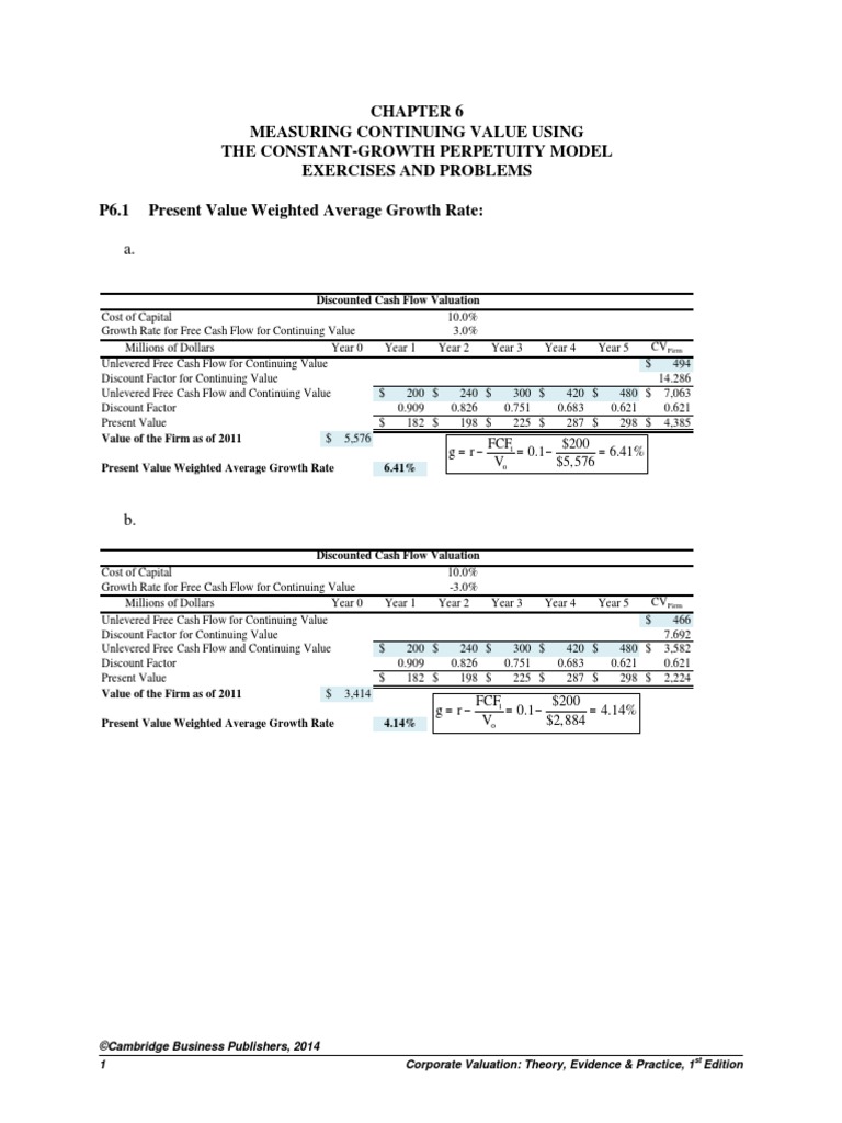 Cv1e SM ch06 PDF | PDF | Valuation (Finance) | Expense