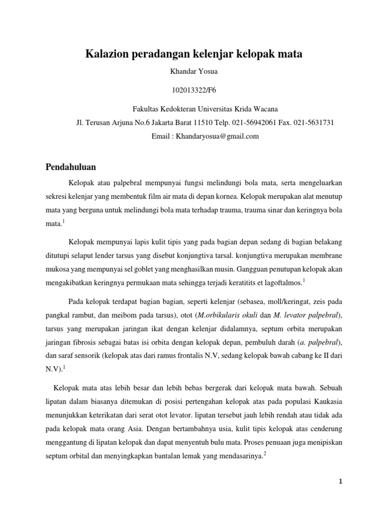 Kalazion: Diagnosis dan Pemeriksaan Kelopak Mata | PDF