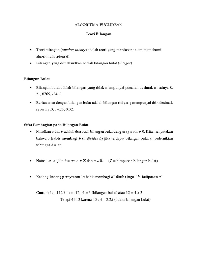 Algoritma Euclidean | PDF
