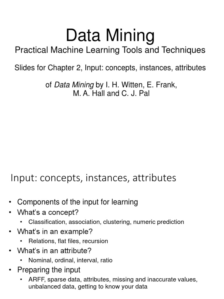 Data Mining: Practical Machine Learning Tools and Techniques | PDF | Level Of Measurement ...