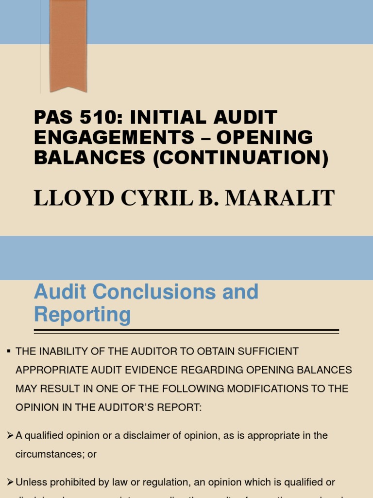 Opening Balance Audits: Evaluating the Impact of Limited Evidence on ...