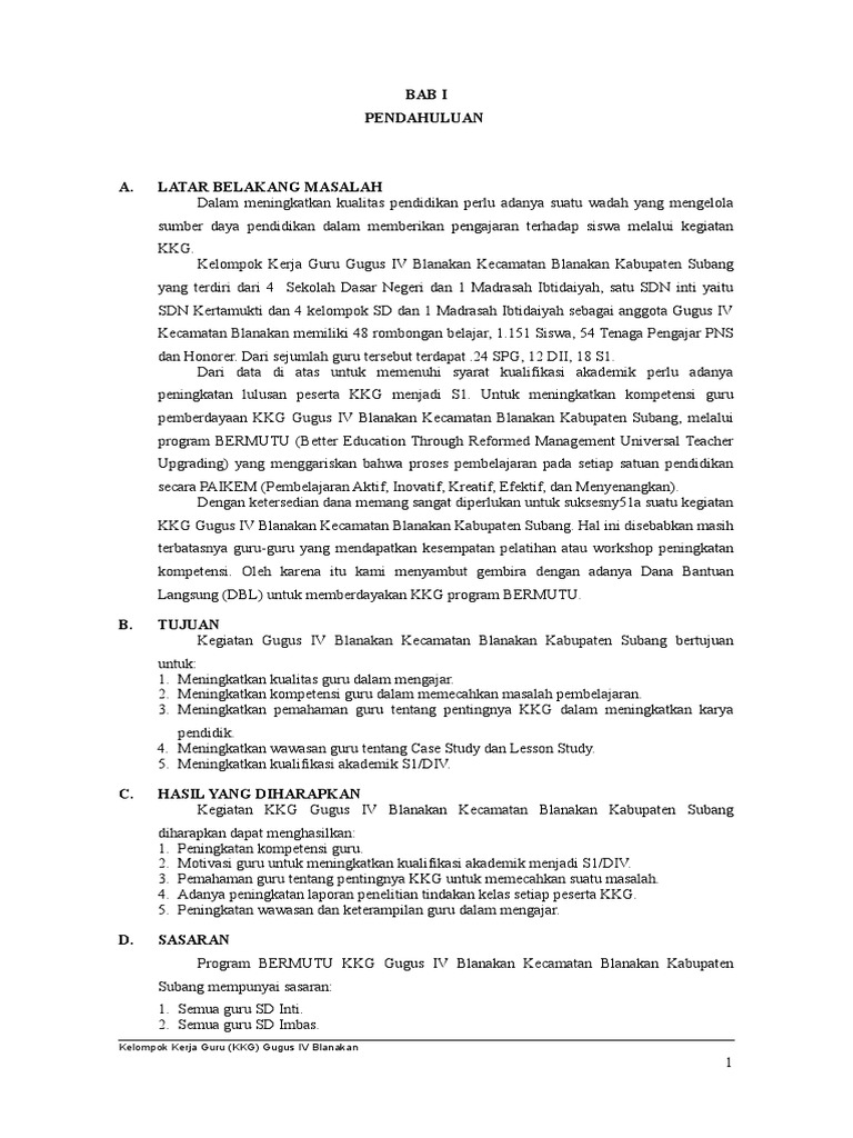 Proposal KKG IV | PDF