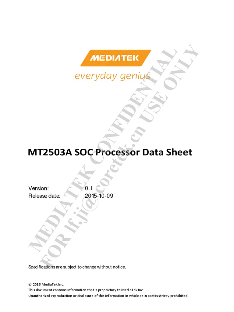 Mt2503a Data Sheet Part1 | PDF | General Packet Radio Service | Microcontroller