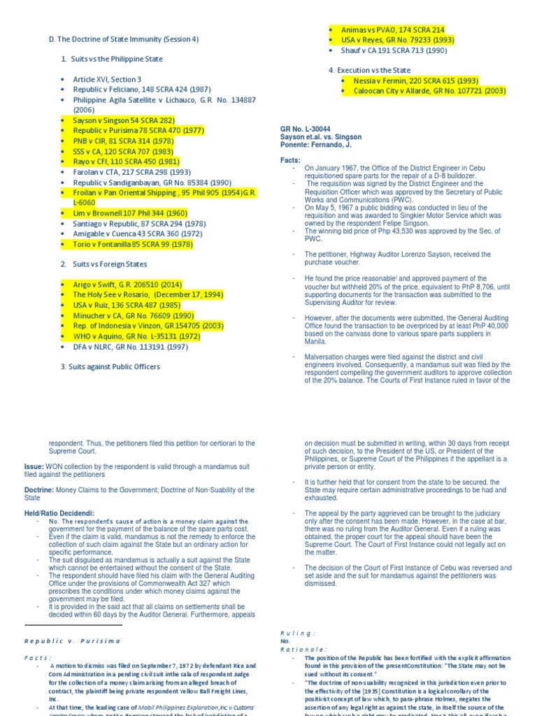 Consti 1 Session 4 Case Digests | PDF | Mandamus | Lawsuit