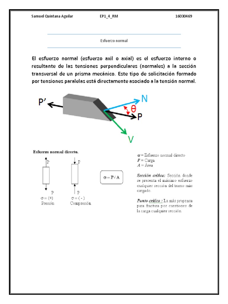 Esfuerzo Normal | PDF