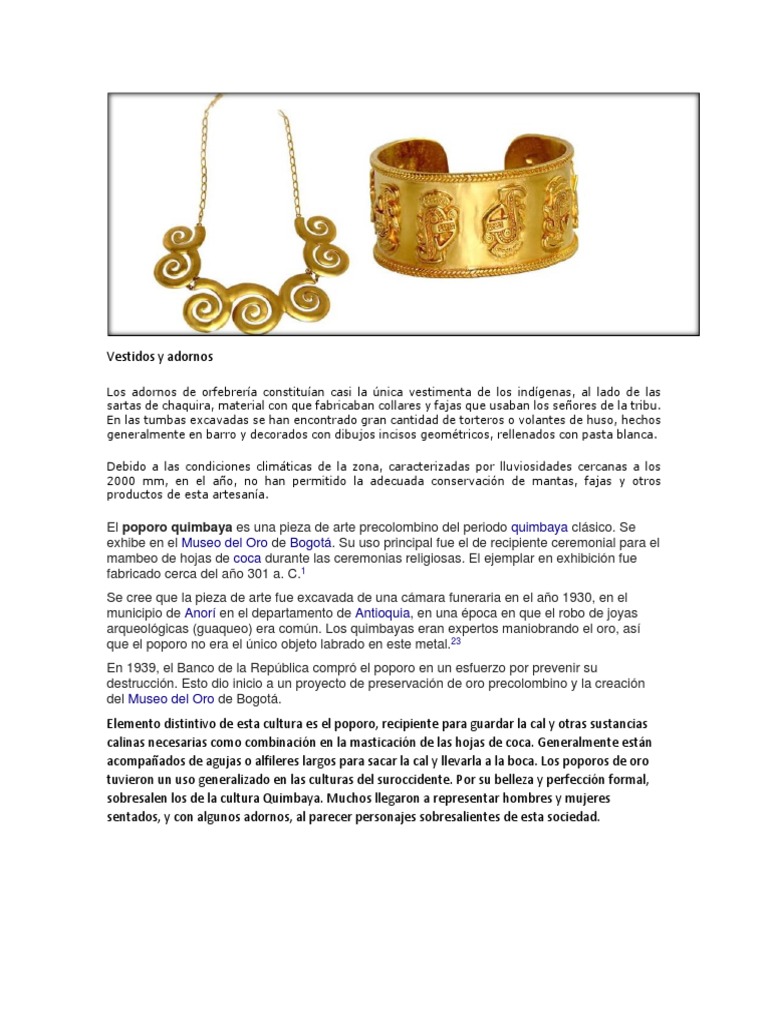 Cultura Quimbaya | PDF | Arte | Historia