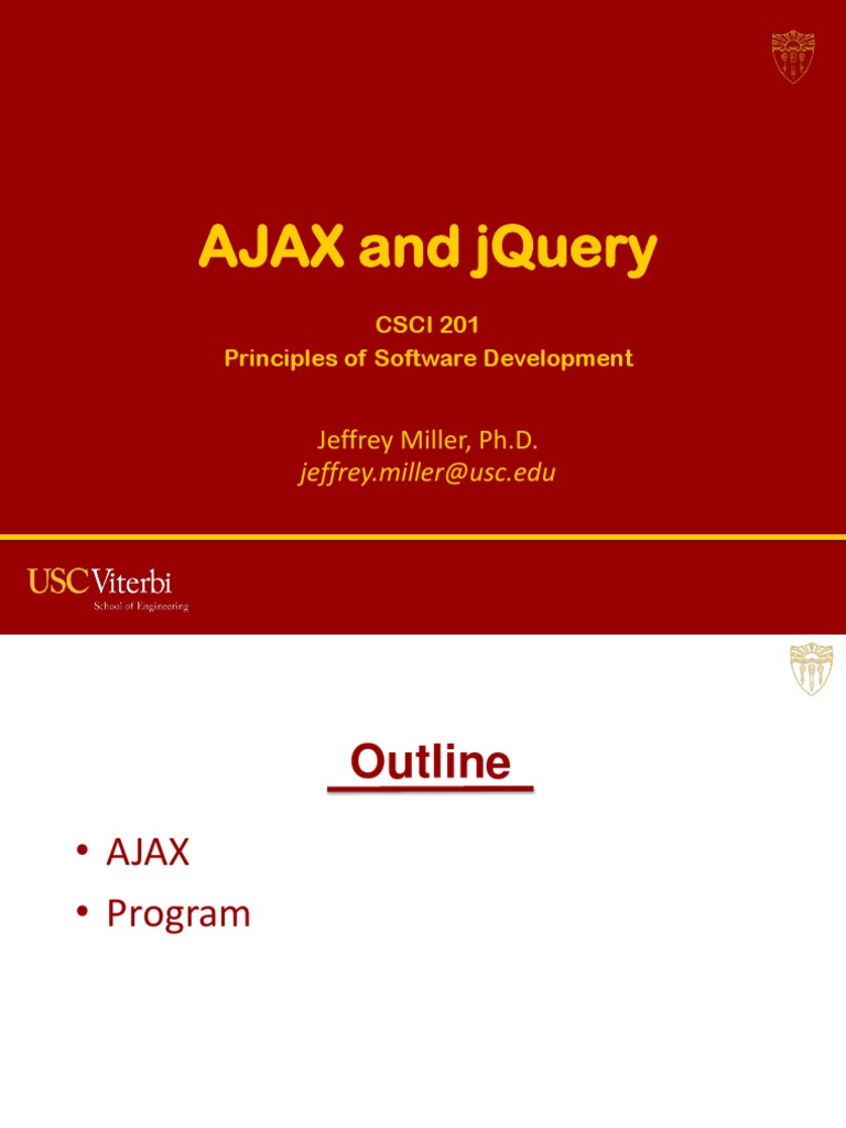 Ajax and Jquery: Jeffrey Miller, PH.D | PDF | Ajax (Programming ...