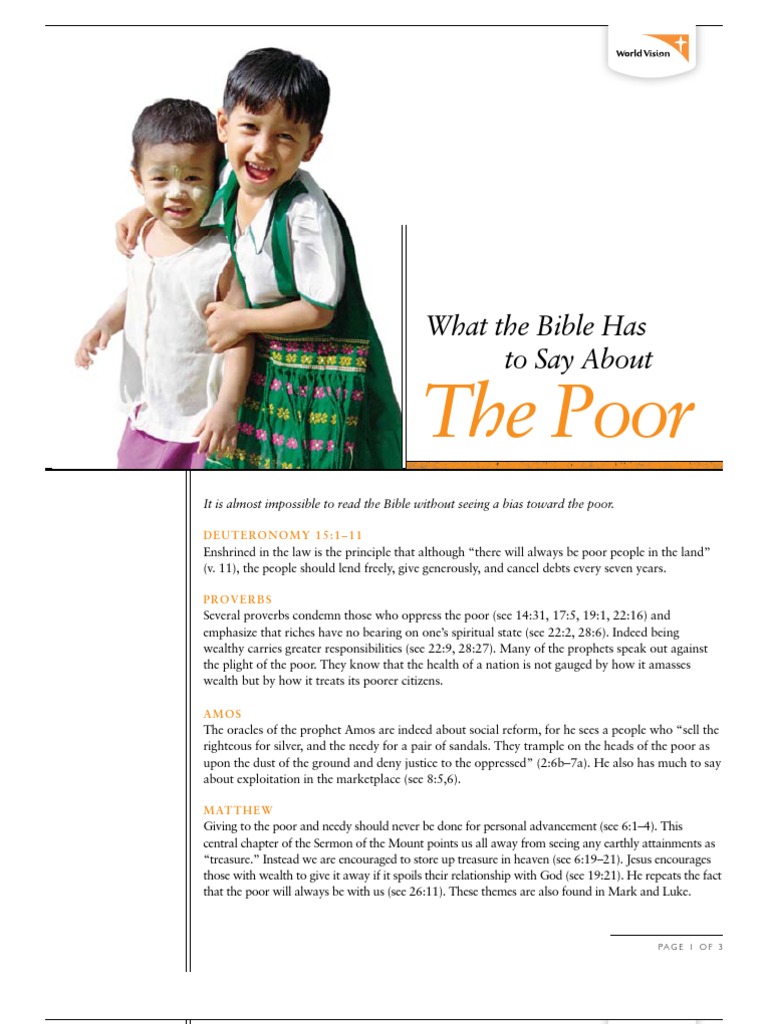 What The Bible Has To Say About The Poor | PDF | Acts Of The Apostles ...