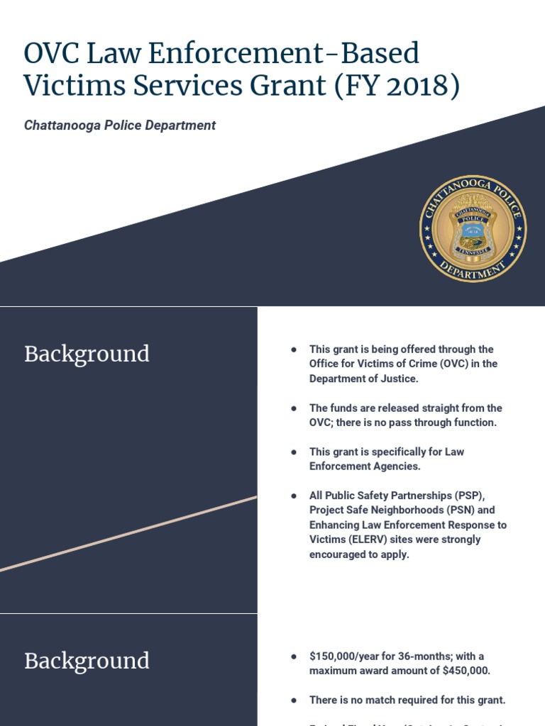 OVC Law Enforcement-Based Victims Services Grant (FY 2018) | PDF ...