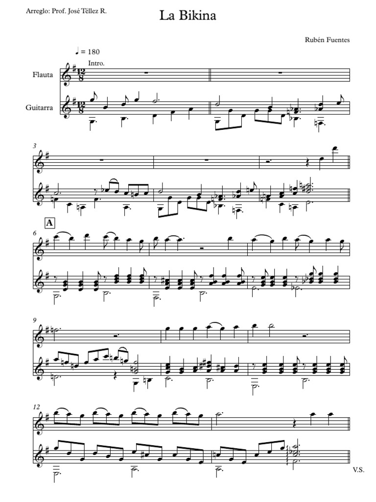 La Bikina - Flauta y Guitarra PDF | PDF | Phonétique | Alphabet latin