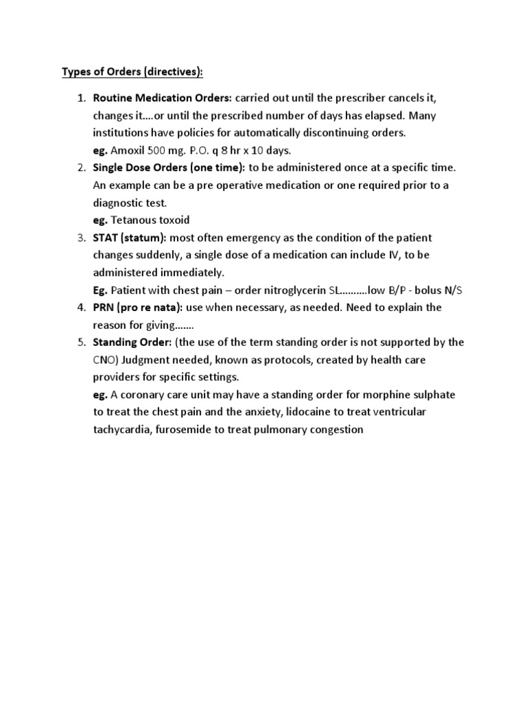 Types of Orders (Directives) | PDF