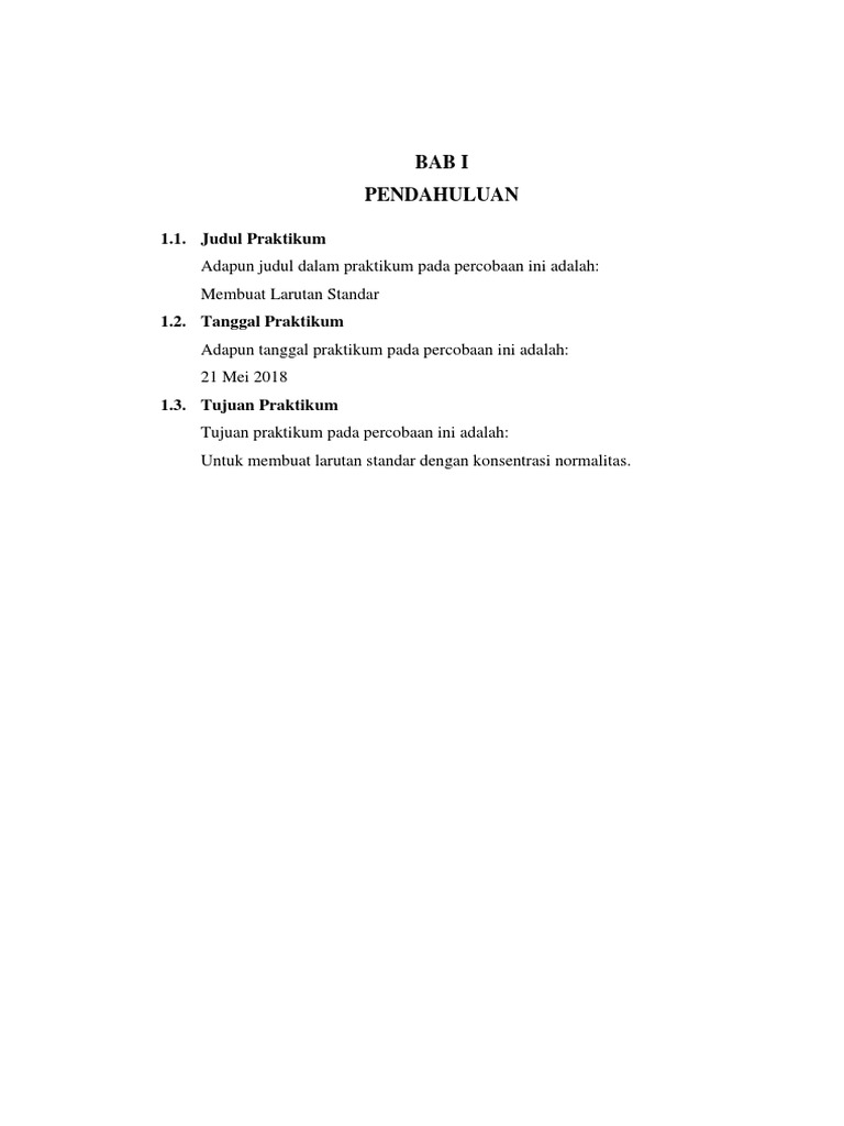 Perc. 1 Membuat Larutan Standar | PDF
