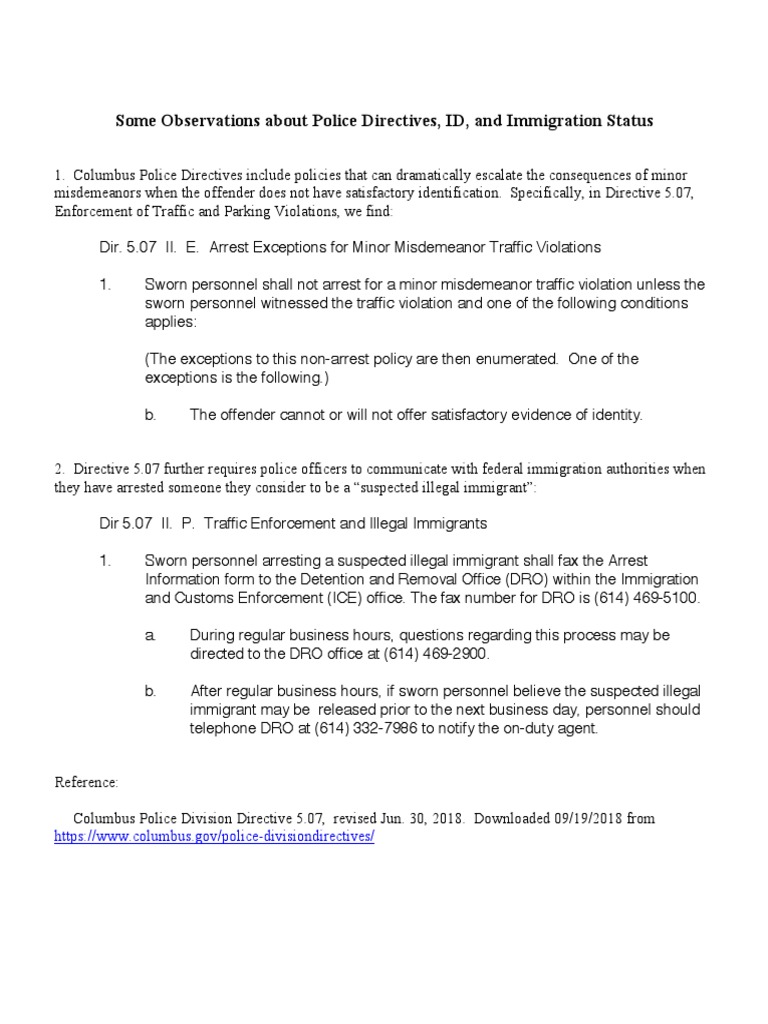 Id and Police Policies | PDF