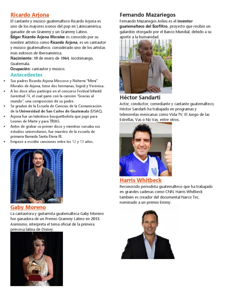 Personajes Destacados de Guatemala | PDF | Premio de entretenimiento ... Personajes Destacados de Guatemala | PDF | Premio de entretenimiento ...