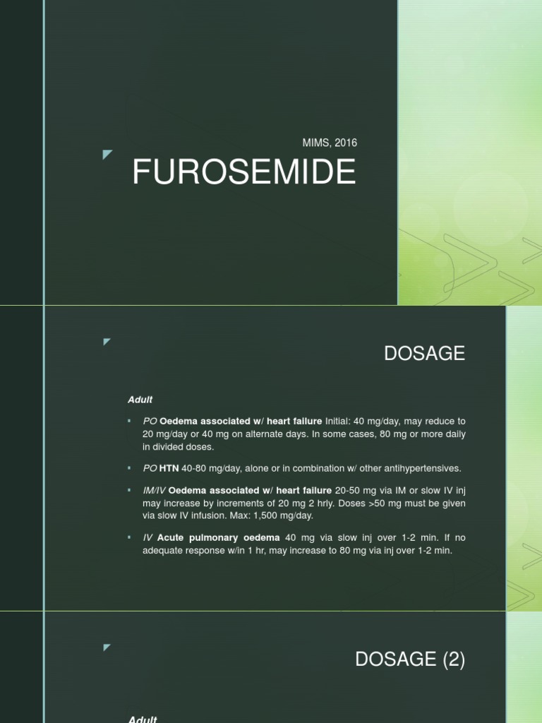 Furosemide Mims Eng | PDF | Medical Treatments | Medical Specialties
