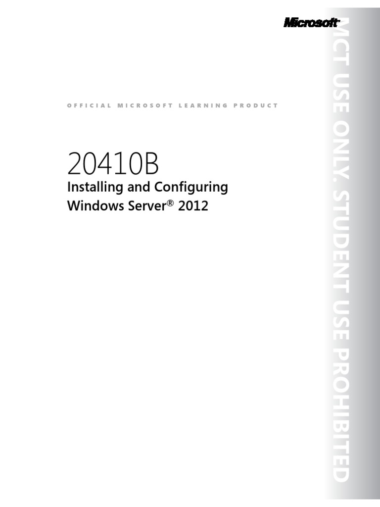 Course 20410b Installing and Configuring Windows Server 2012 | PDF | Active Directory | Domain ...