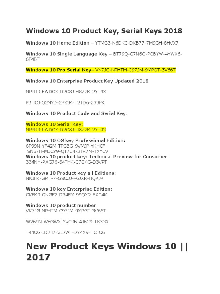 Windows 10 Product Key | PDF
