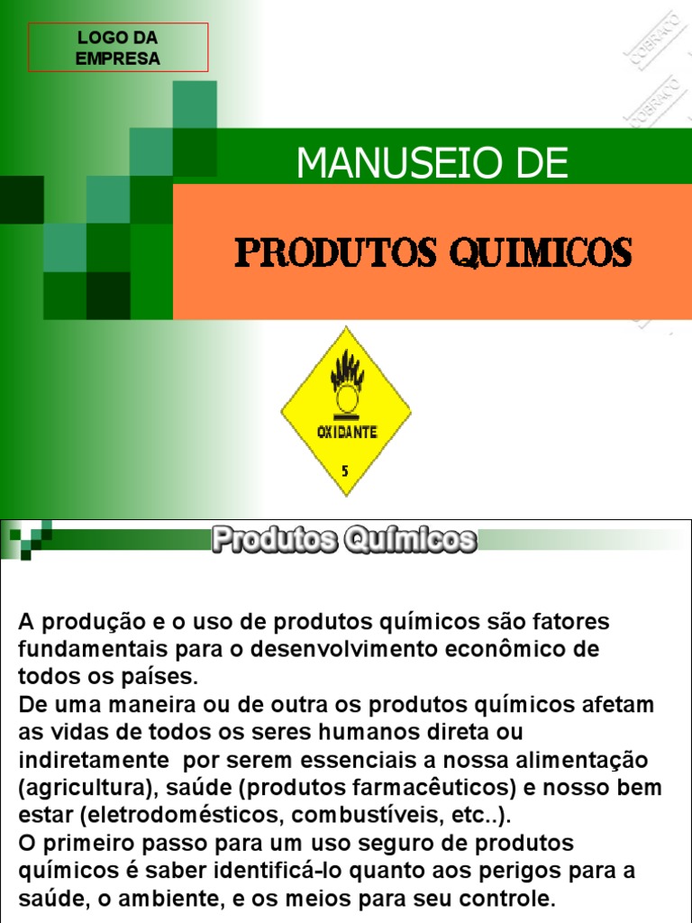 Manuseio de Produtos QuÍmicos | PDF | Materiais | Combustão