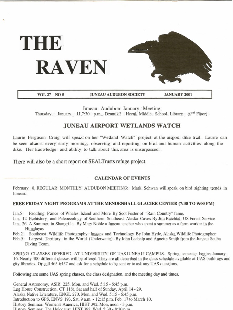 Raven THE: Juneau Audubon January Meetin | PDF | Reindeer | Clean Water Act