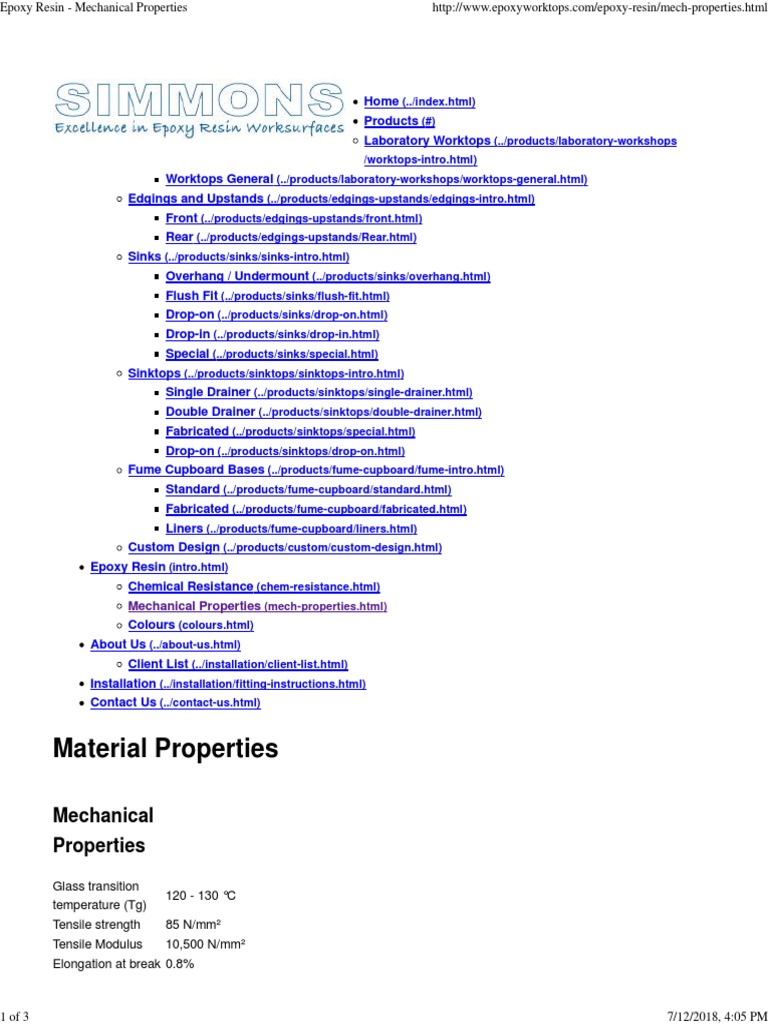 Epoxy Resin - Mechanical Properties | Countertop | Building Engineering