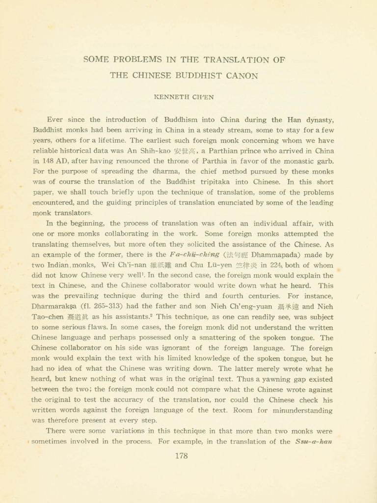 Some Problems in The Chinese Buddhist Canon | PDF