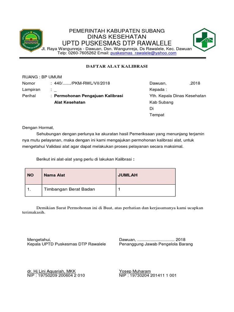 Daftar Kalibrasi BP Umum | PDF