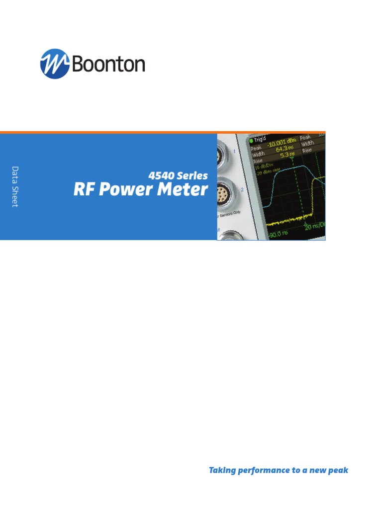 Boonton's RF Peak Power Meter 4540 Series: 4541 & 4542 Power Meters ...