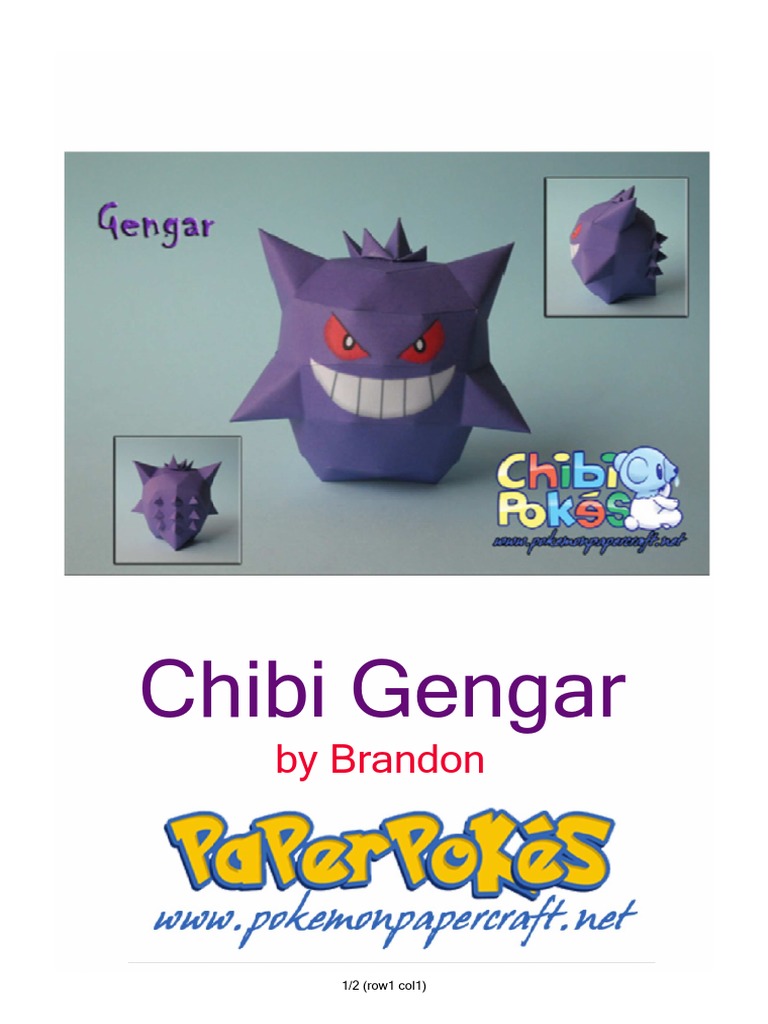 Chibi Gengar Papercraft Template | PDF