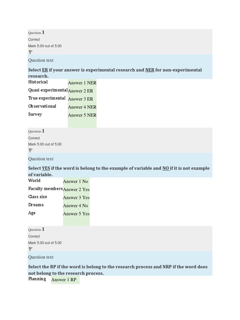 RSCH WEEK 1 20 v1 | PDF | Question | Experiment