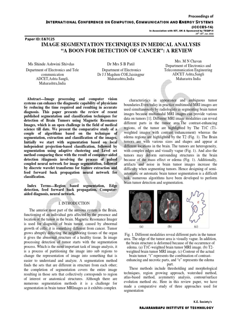 Image Segmentation Techniques in Medical Analysis "A Boon For Detection ...