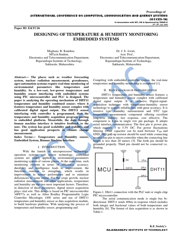 Designing of Temperature & Humidity Monitoring Embedded Systems | PDF ...