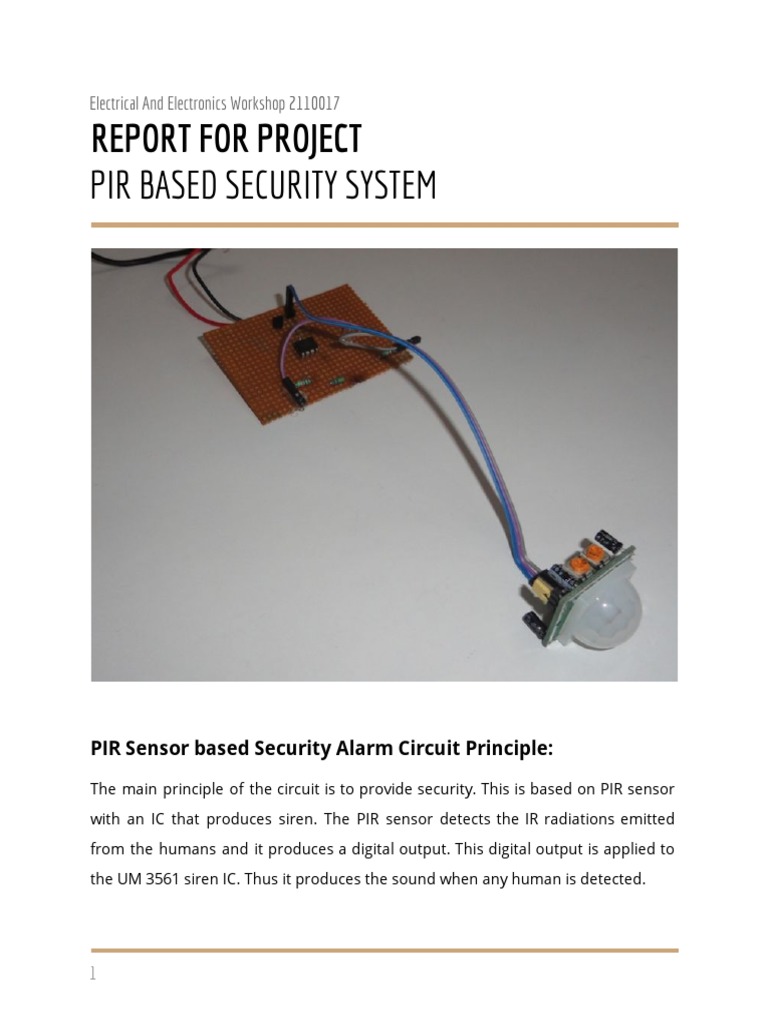 PIR Sensor Security System | PDF