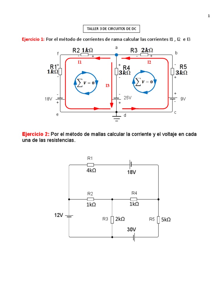 Taller 3 De Circuitos Dc Pdf Pdf Resistencia Eléctrica Y