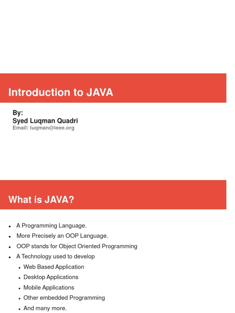 Java Intro Pdf Java Virtual Machine Computing Platforms