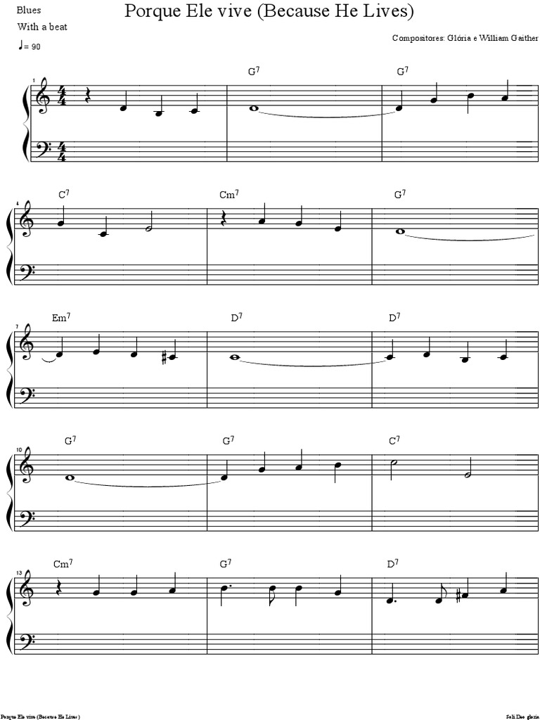 Porque Ele Vive - Partitura - Sheet | PDF | Lazer