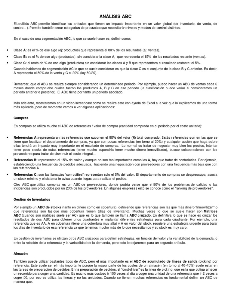 Matriz ABC Cruzada Rotación | PDF | Business