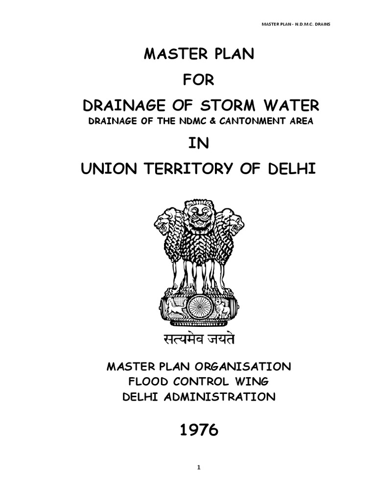 Master Plan FOR Drainage of Storm Water IN Union Territory of Delhi ...